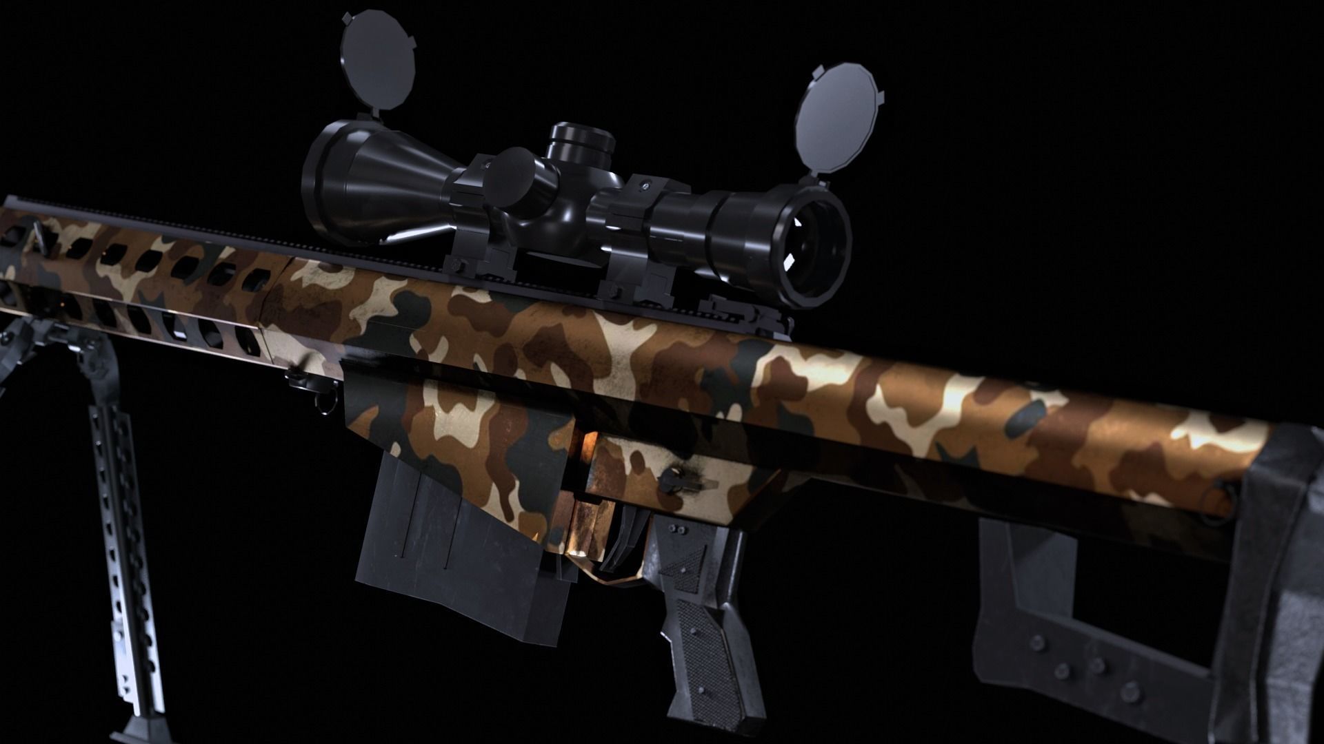 3D model M107a1 Barrett Sniper Rifle VR / AR / low-poly rigged | CGTrader