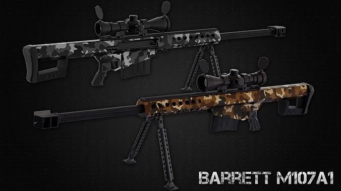 3D model M107a1 Barrett Sniper Rifle VR / AR / low-poly rigged | CGTrader