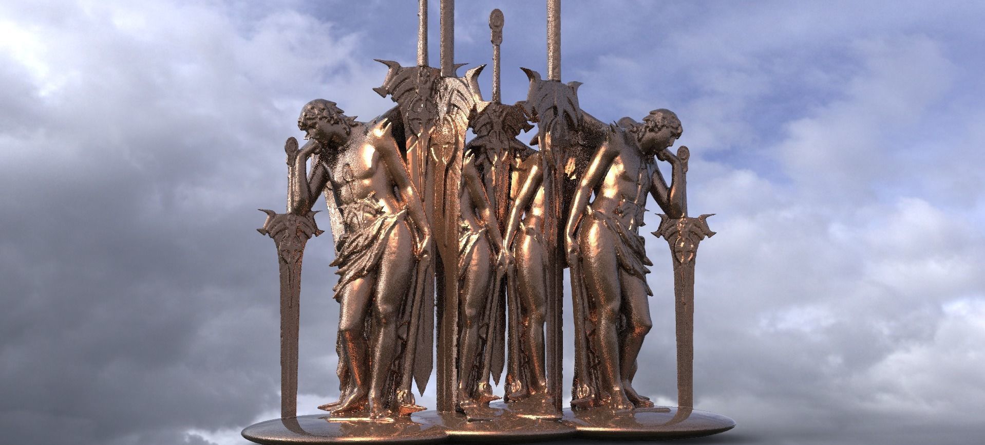 Arch Angel Michael Wall statues 3D model | CGTrader