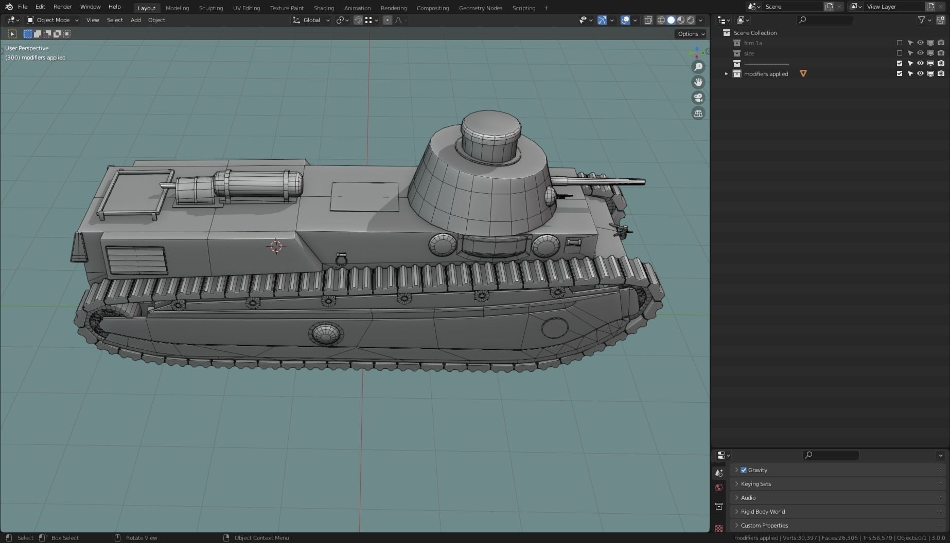 3D model FCM 1a TANK BASE MESH VR / AR / low-poly | CGTrader