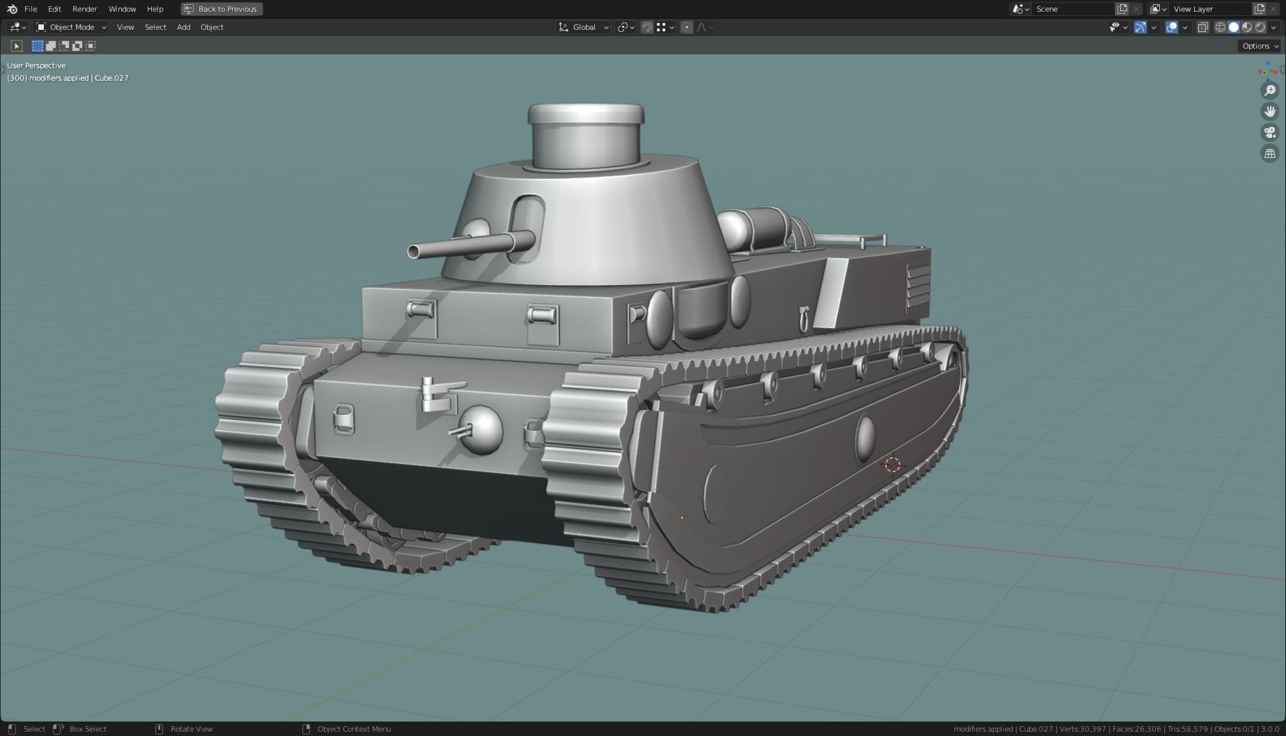 3D model FCM 1a TANK BASE MESH VR / AR / low-poly | CGTrader