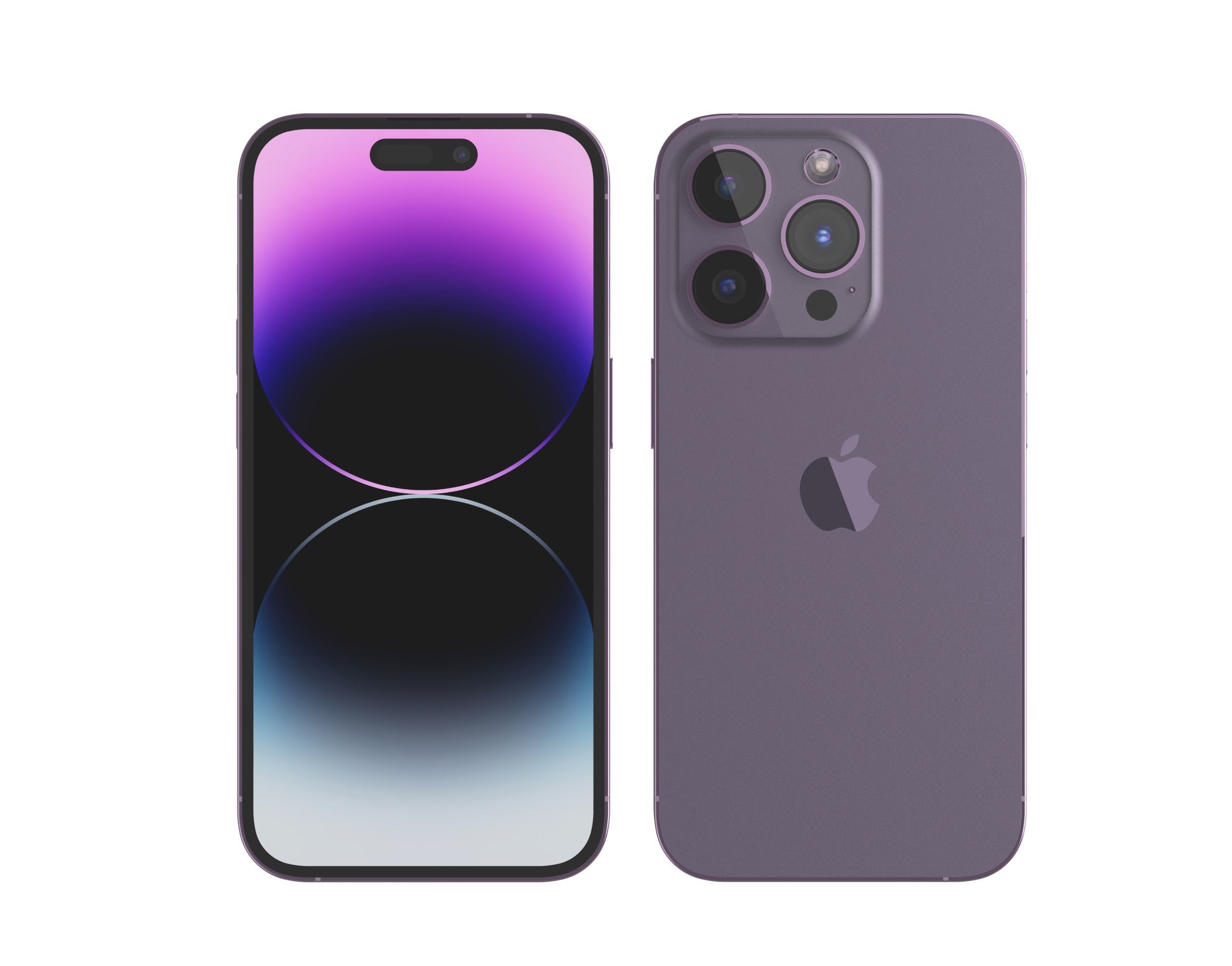 Apple iPhone 14 Pro Purple color Keyshot Blender Cinema 4D 3D model ...