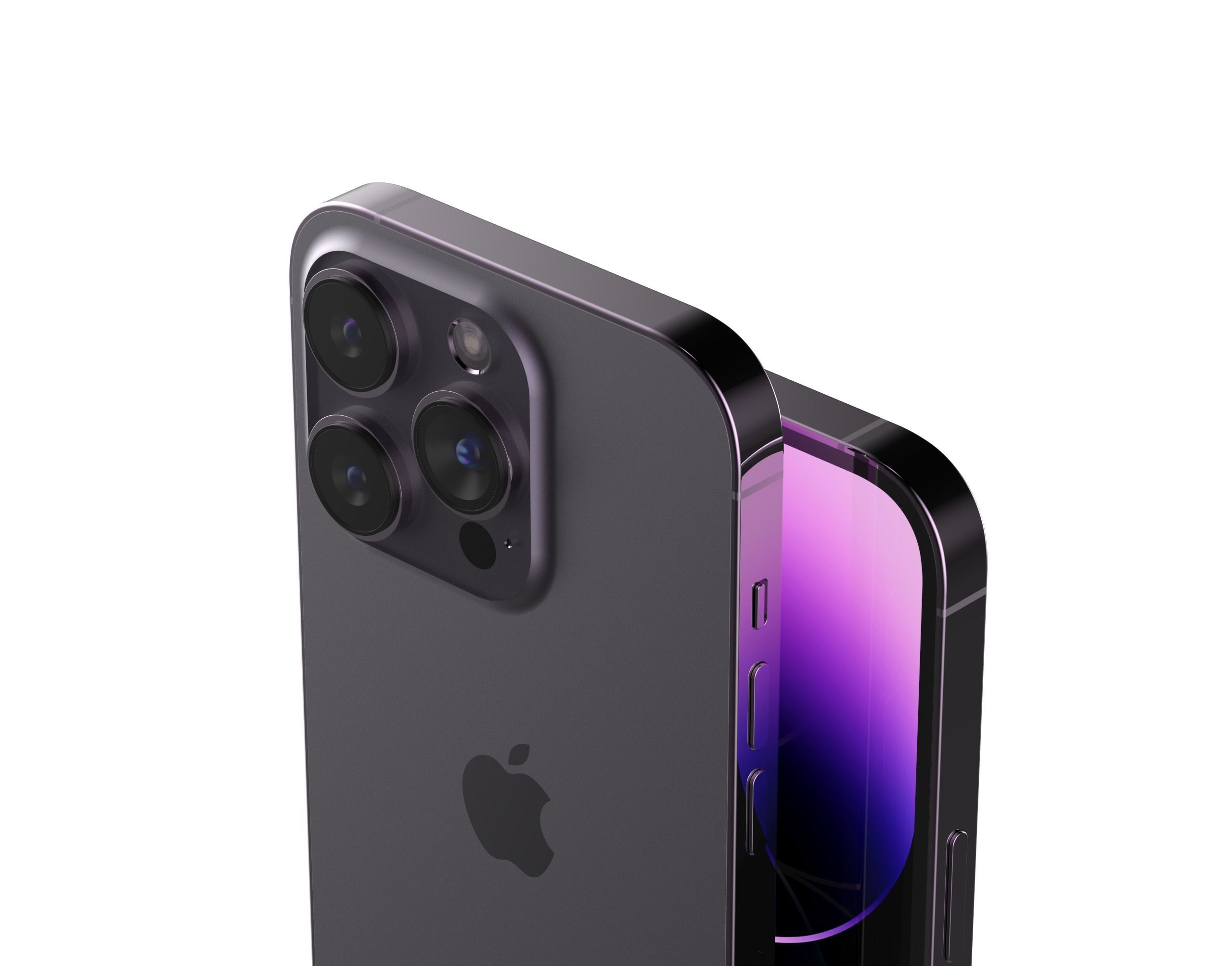Apple iPhone 14 Pro Purple color Keyshot Blender Cinema 4D 3D model ...