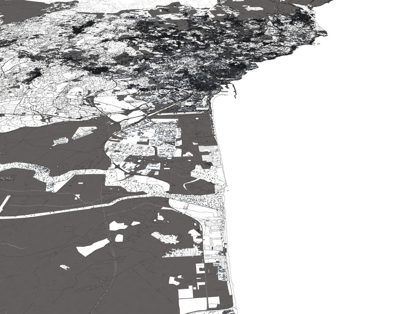 Catania Italy 50x50km City Map 3D Model 3D model | CGTrader