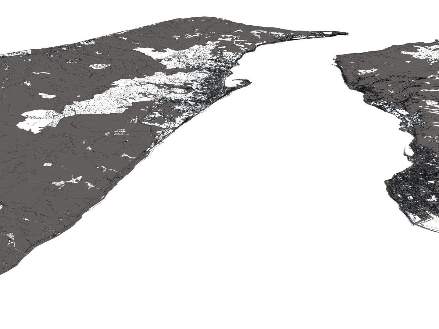 Messina Italy 50x50km City Map 3D Model 3D model | CGTrader