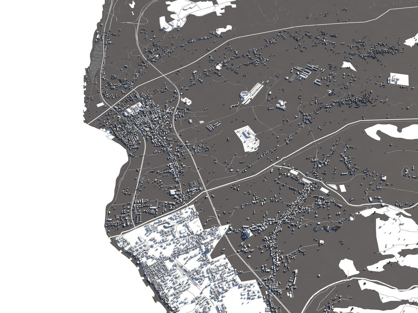 Messina Italy 50x50km City Map 3D Model 3D model | CGTrader