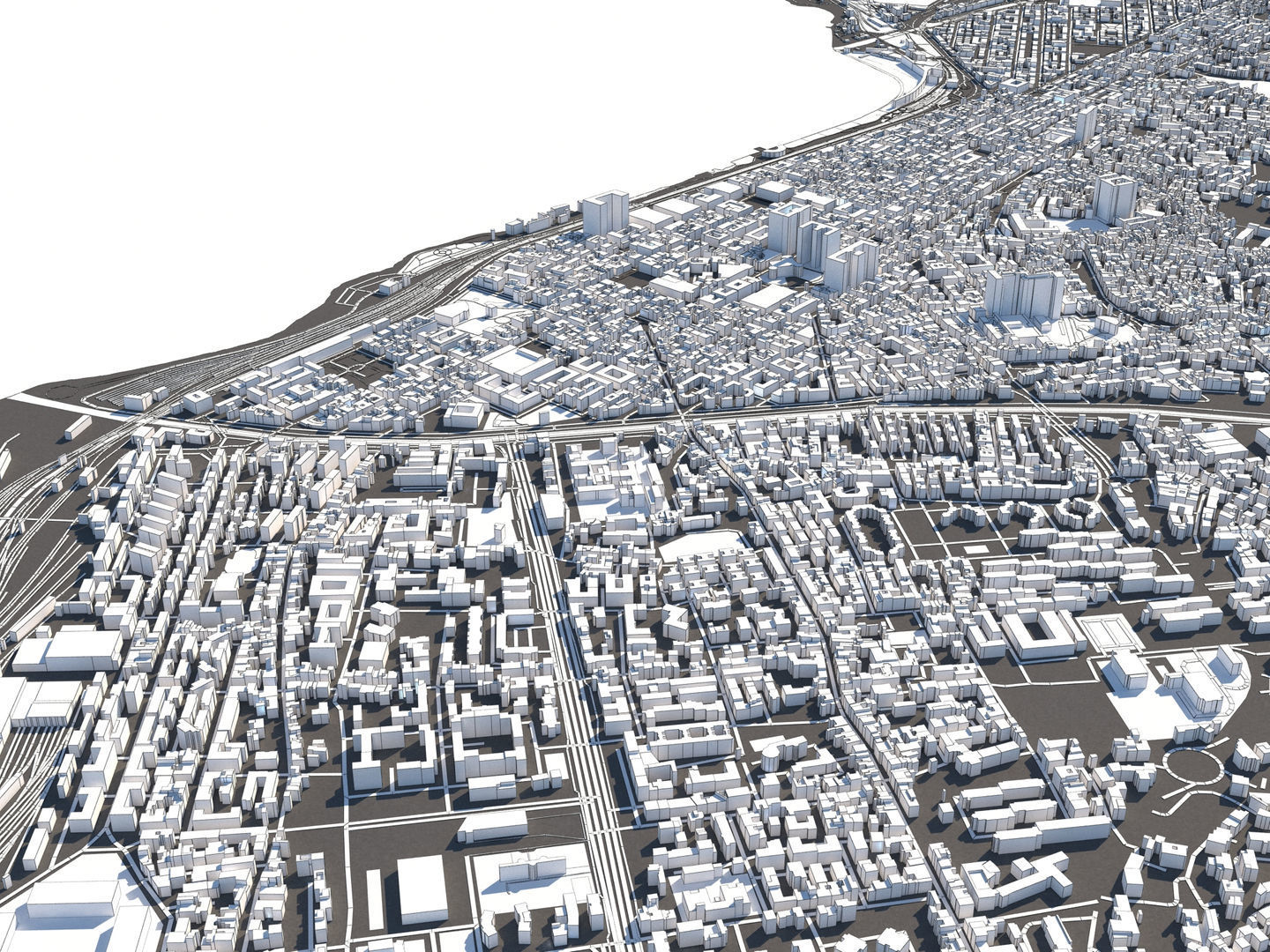 Messina Italy 50x50km City Map 3D Model 3D model | CGTrader