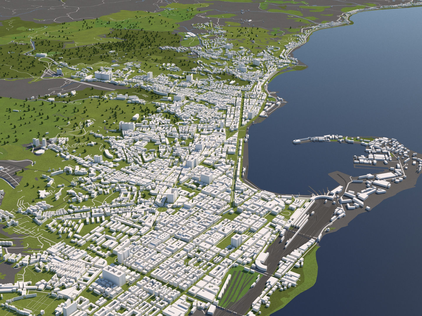 Messina Italy 50x50km City Map 3D Model 3D model | CGTrader