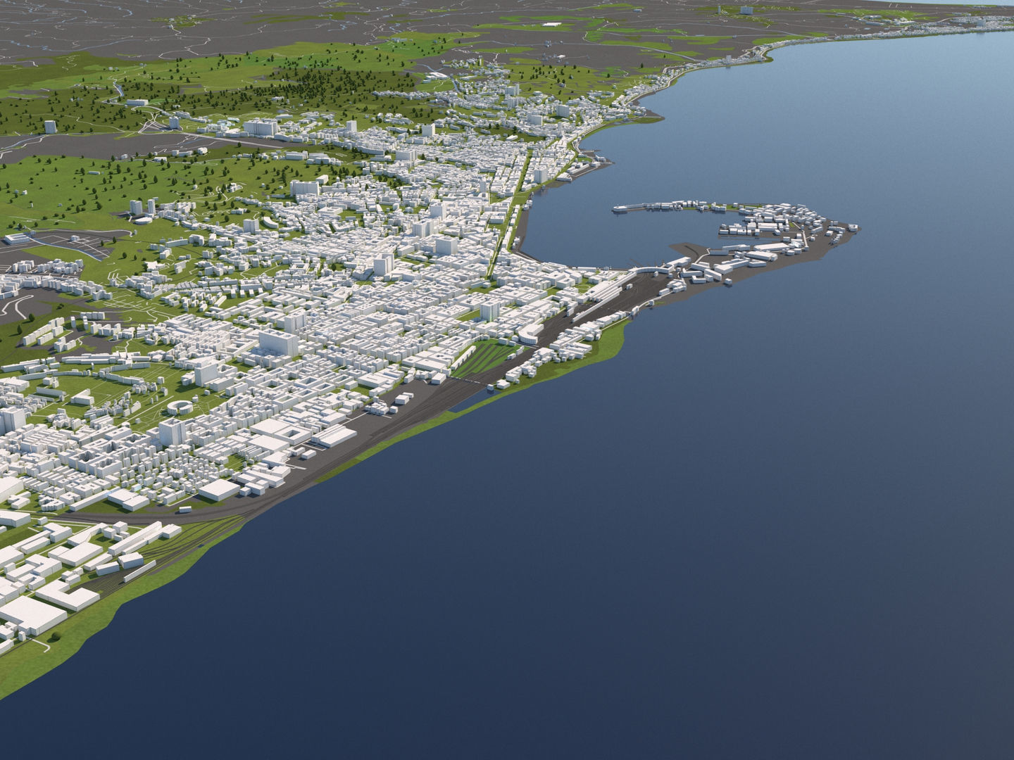 Messina Italy 50x50km City Map 3D Model 3D model | CGTrader