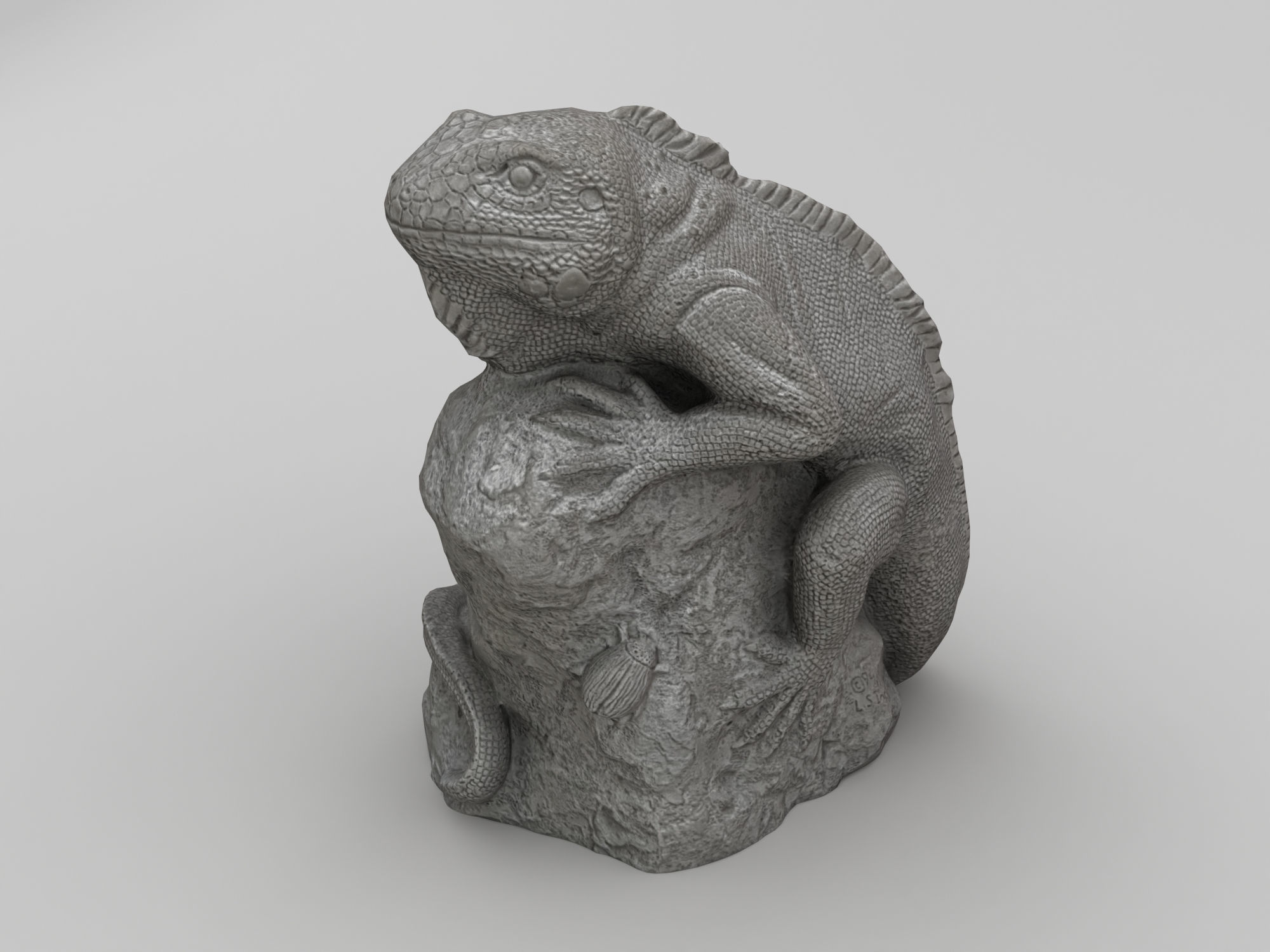 Lizard Statue Sculpture 3D model | CGTrader