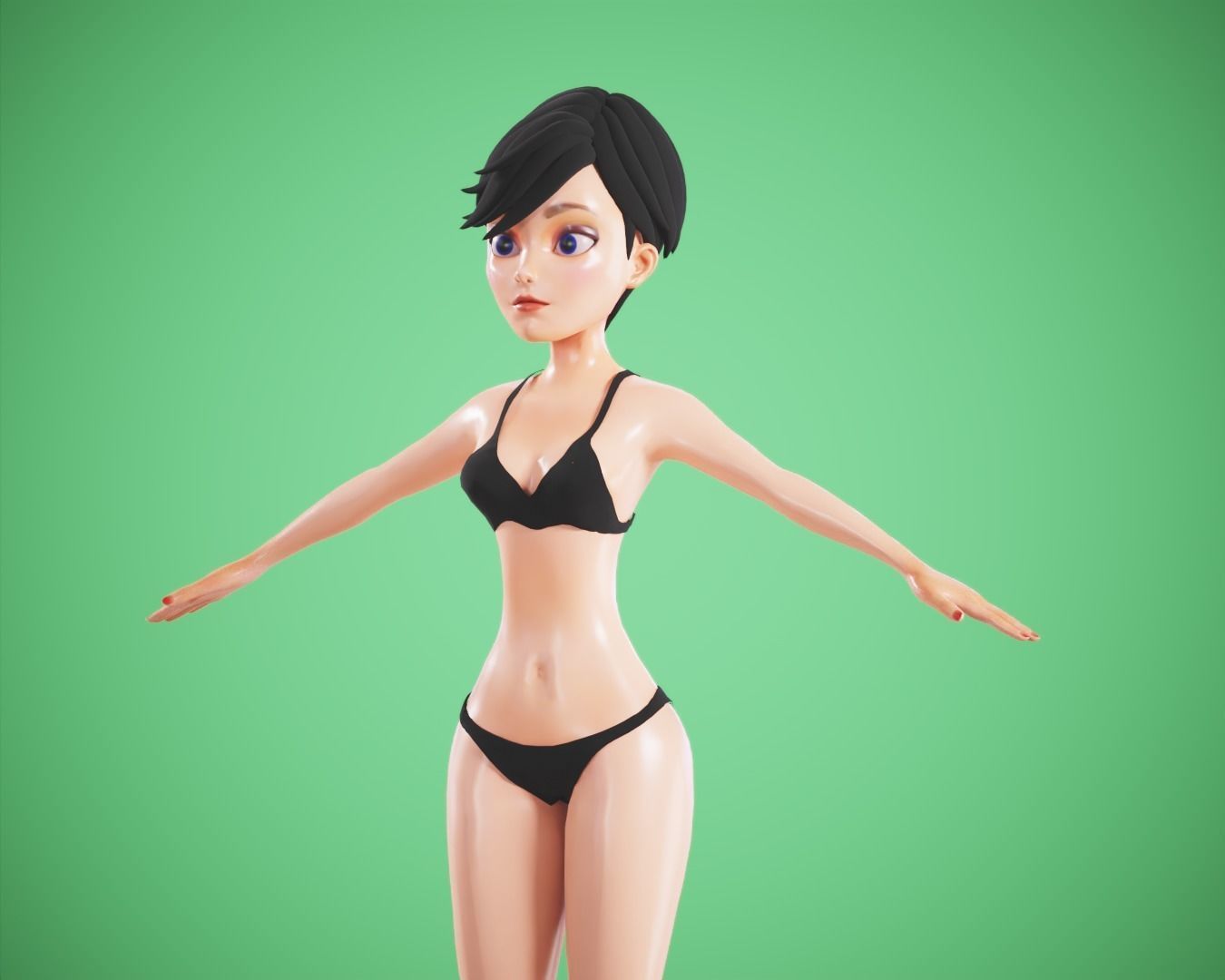 3d Model Cartoon Girl Vr Ar Low Poly Cgtrader