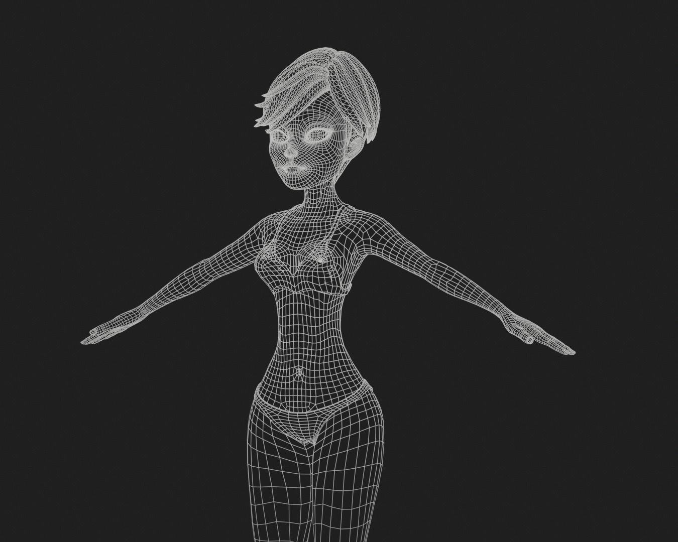 3d Model Cartoon Girl Vr Ar Low Poly Cgtrader