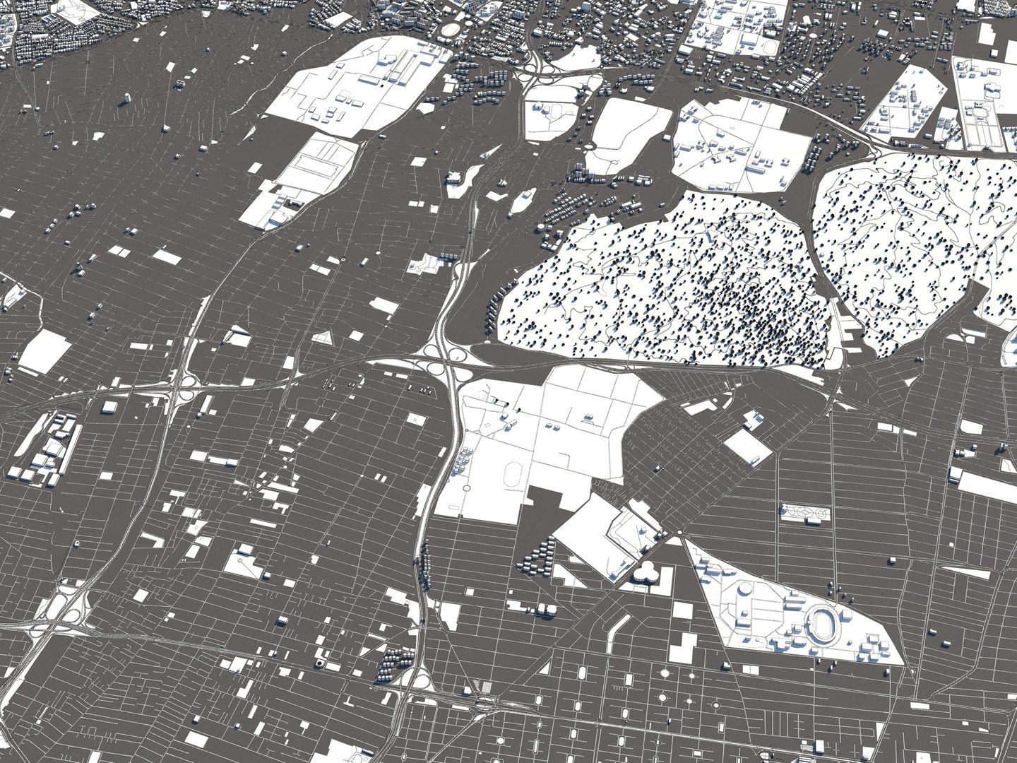 Tehran Iran 50x50km City Map 3D model | CGTrader