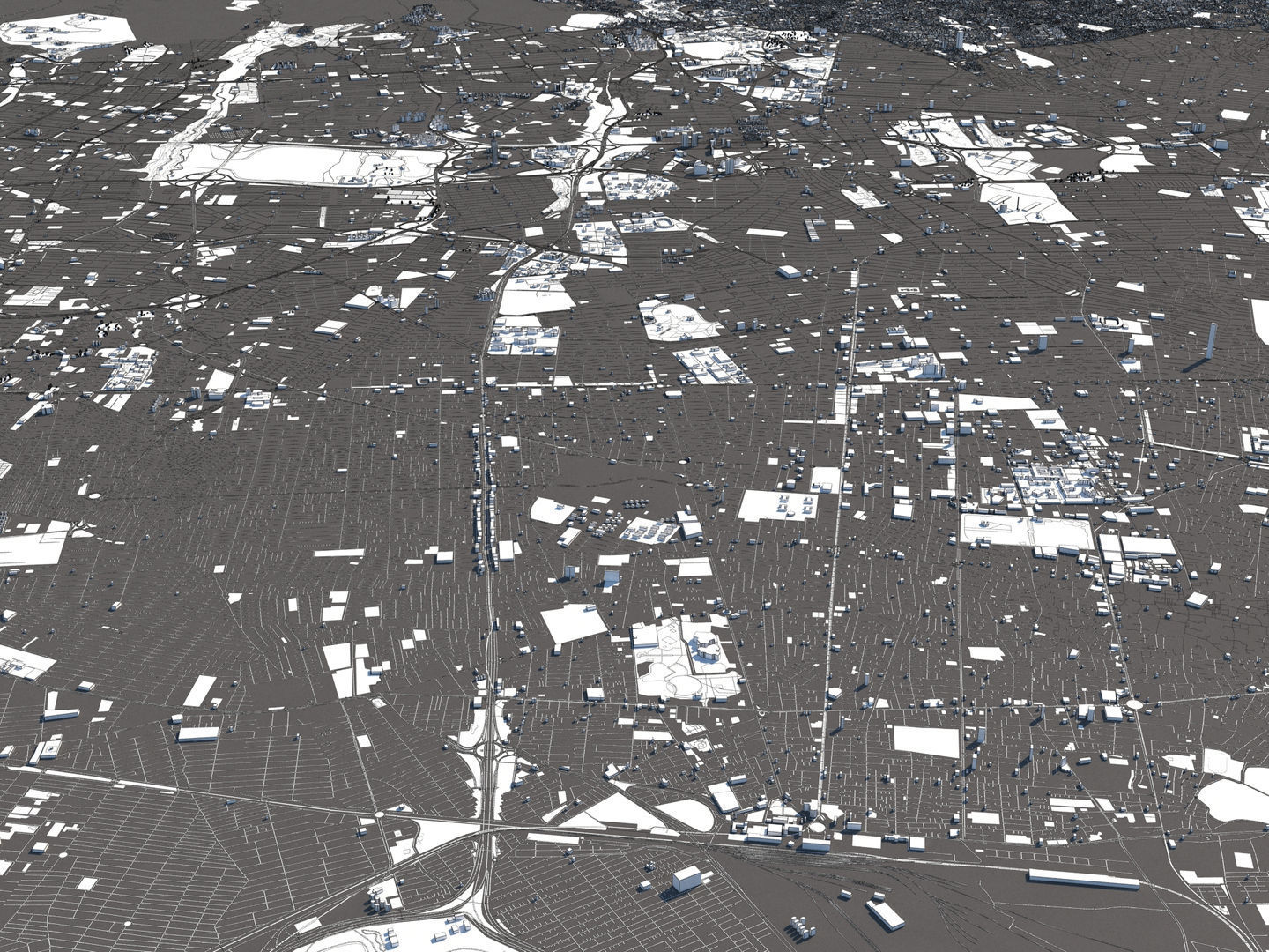 Tehran Iran 50x50km City Map 3D model | CGTrader
