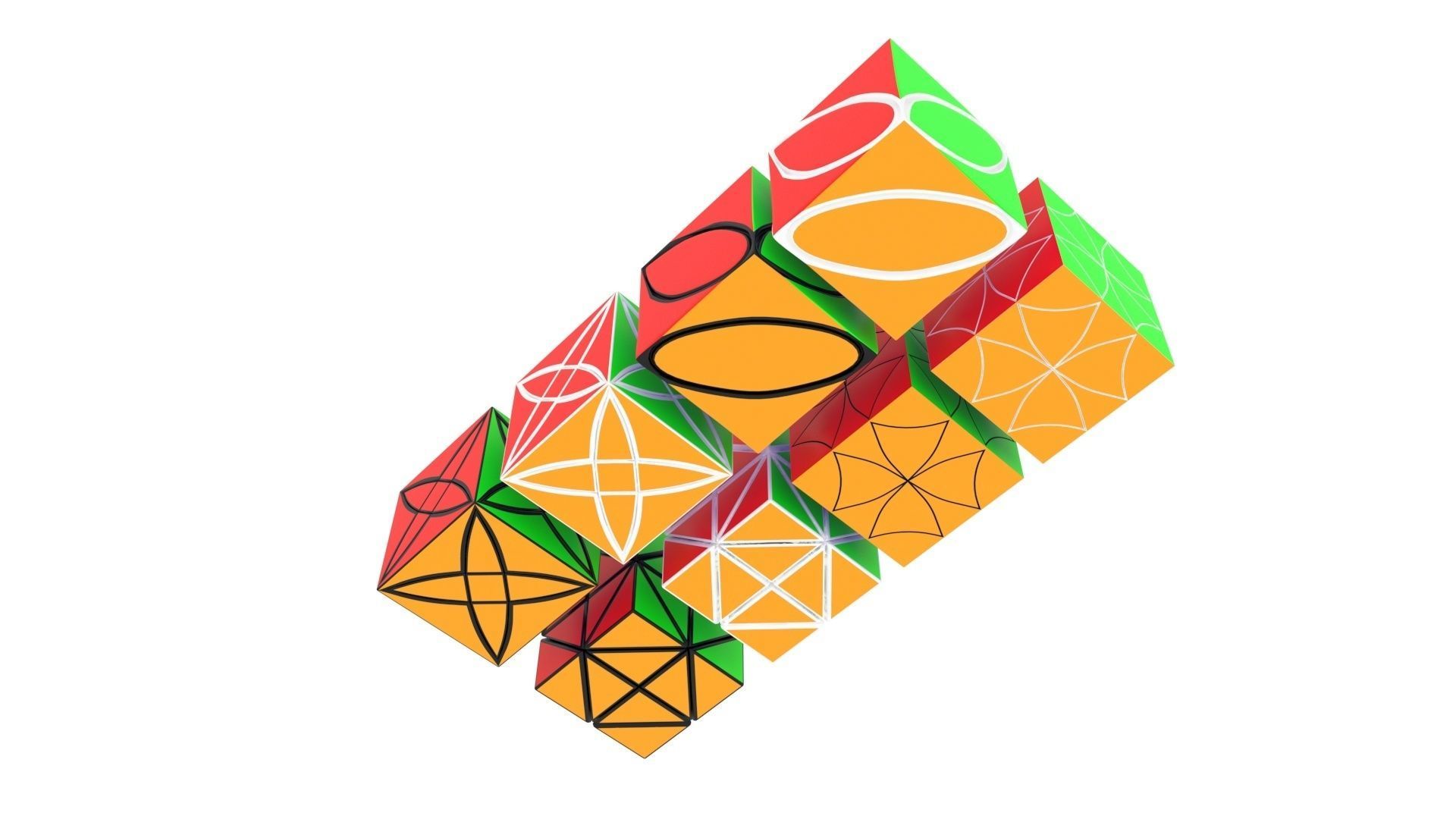 Rubiks Cubes Collection 3D model | CGTrader