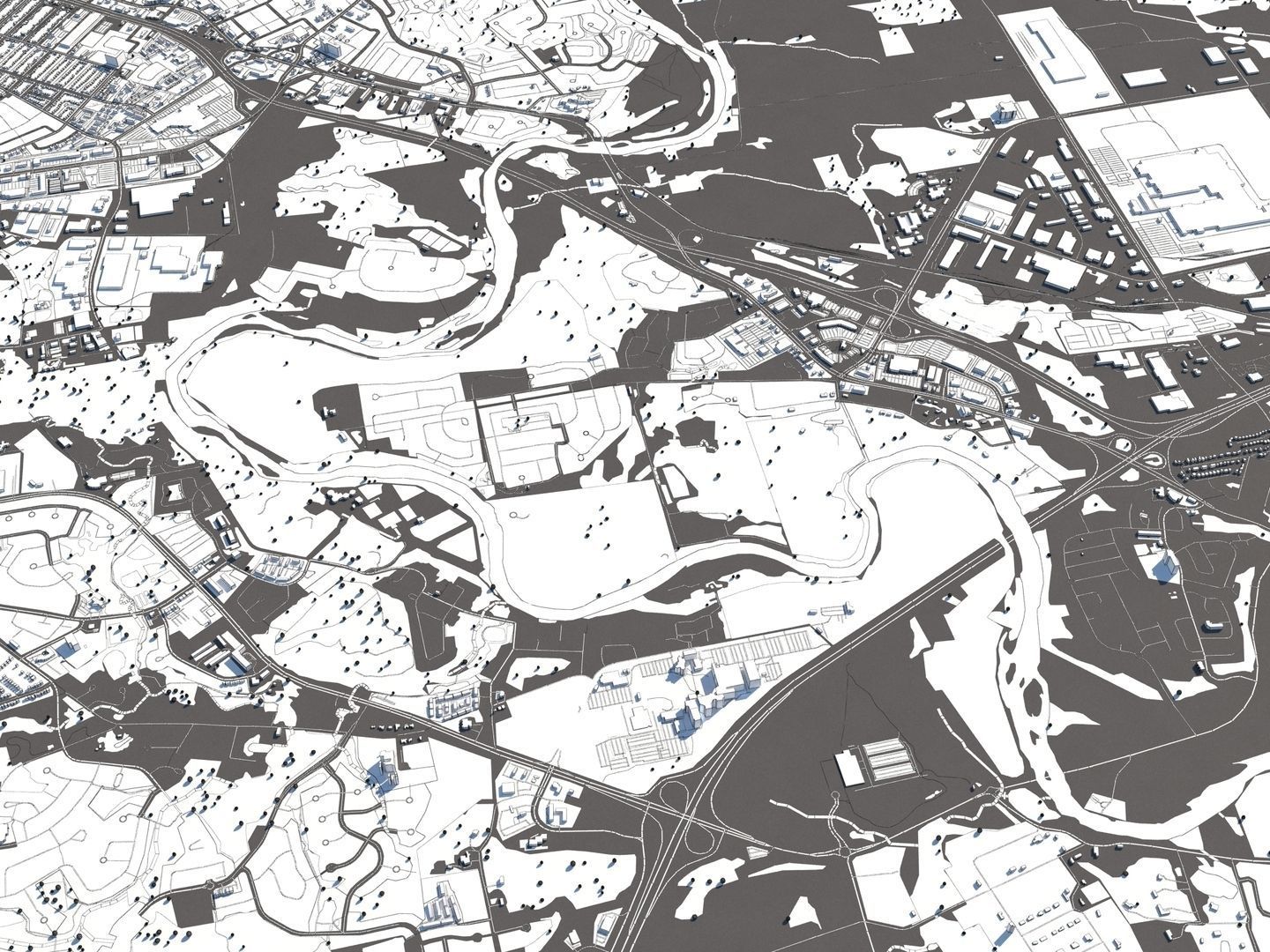 Kitchener Canada 50x50km 3D City Map 3D model | CGTrader