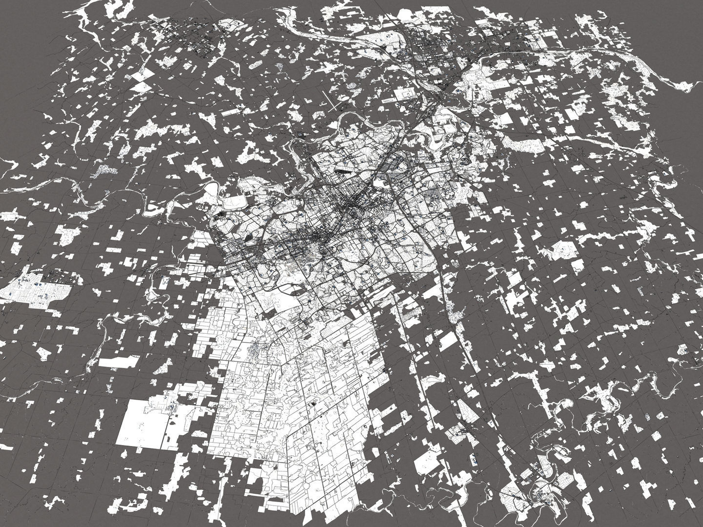 Kitchener Canada 50x50km 3D City Map 3D model | CGTrader