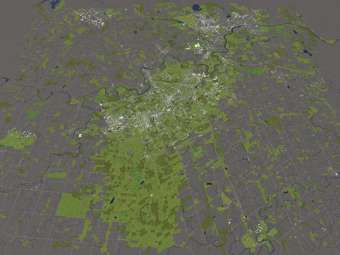 Kitchener Canada 50x50km 3D City Map 3D model | CGTrader