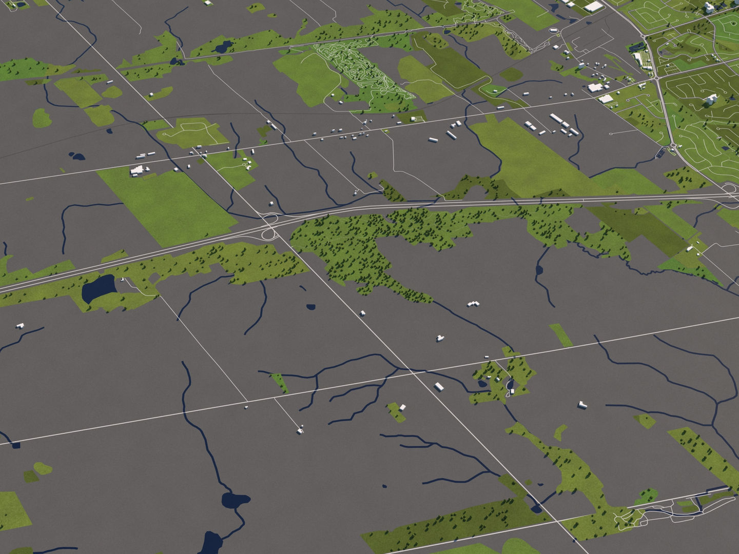 Kitchener Canada 50x50km 3D City Map 3D model | CGTrader