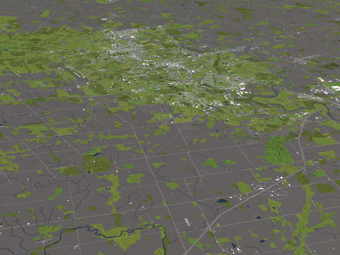Kitchener Canada 50x50km 3D City Map 3D model | CGTrader