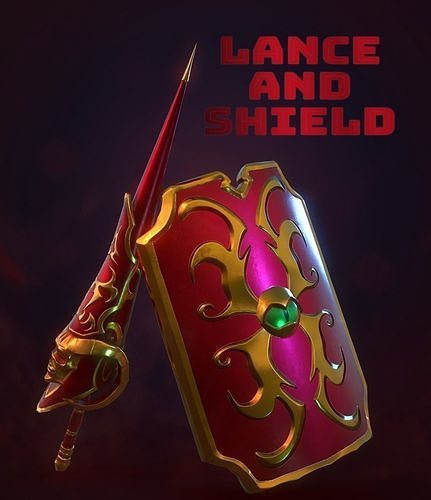 3D model PBR Lance and Shield VR / AR / low-poly | CGTrader
