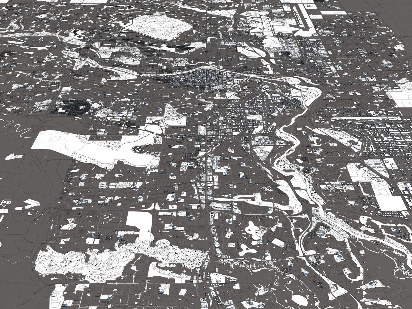 Calgary Canada 50x50km 3D City Map 3D model | CGTrader