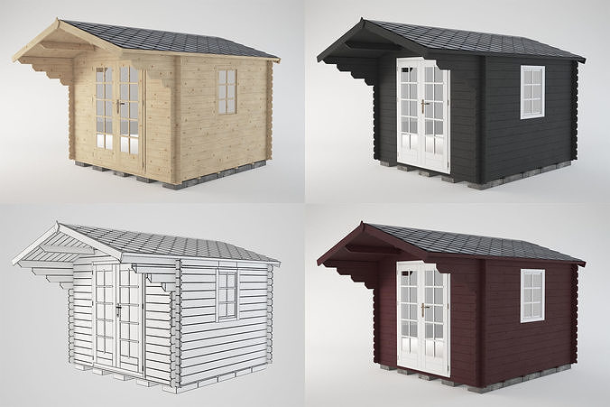 Wooden garden shed1 3D model | CGTrader