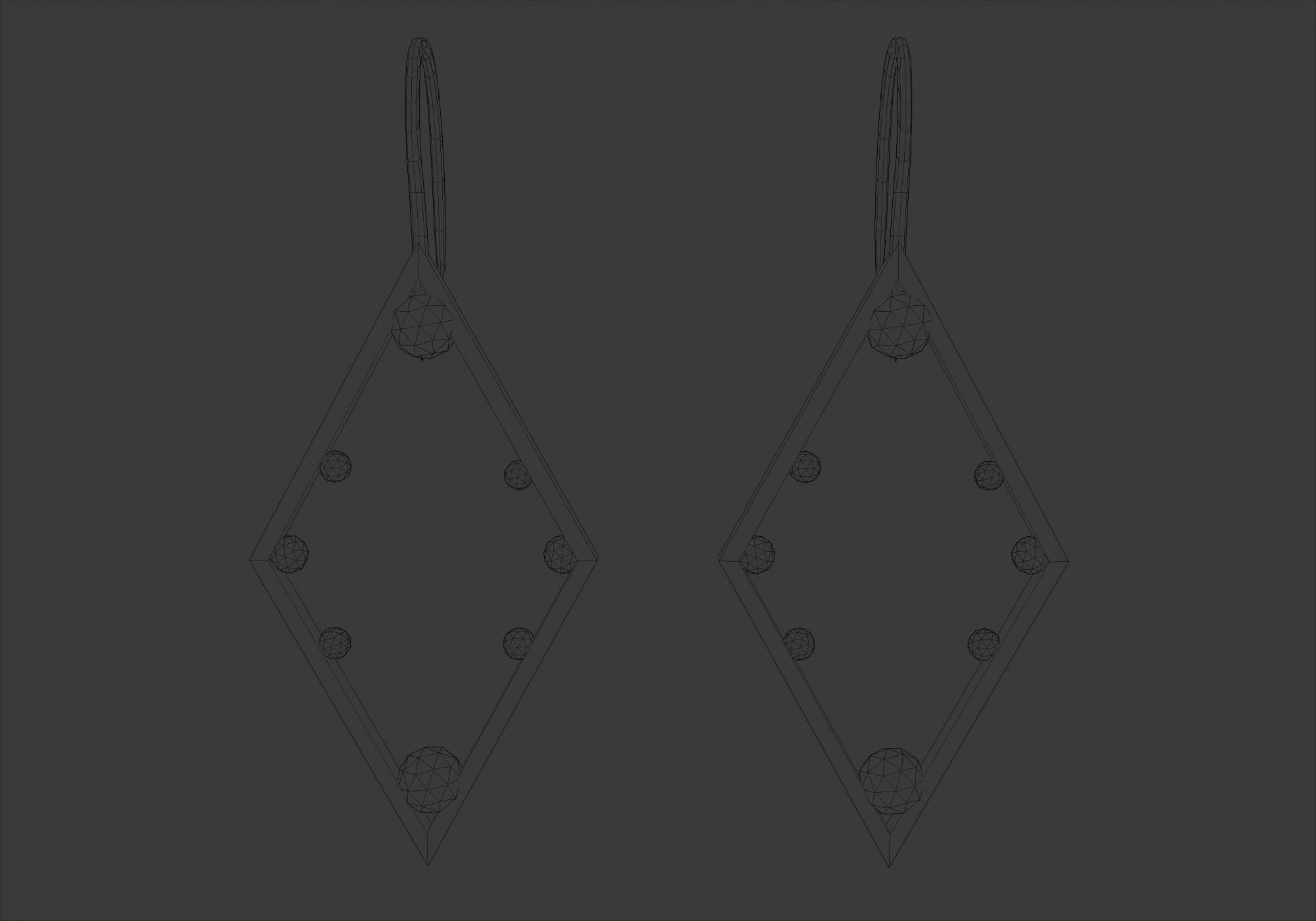 Rhombus Earrings Jewellery 3D model | CGTrader