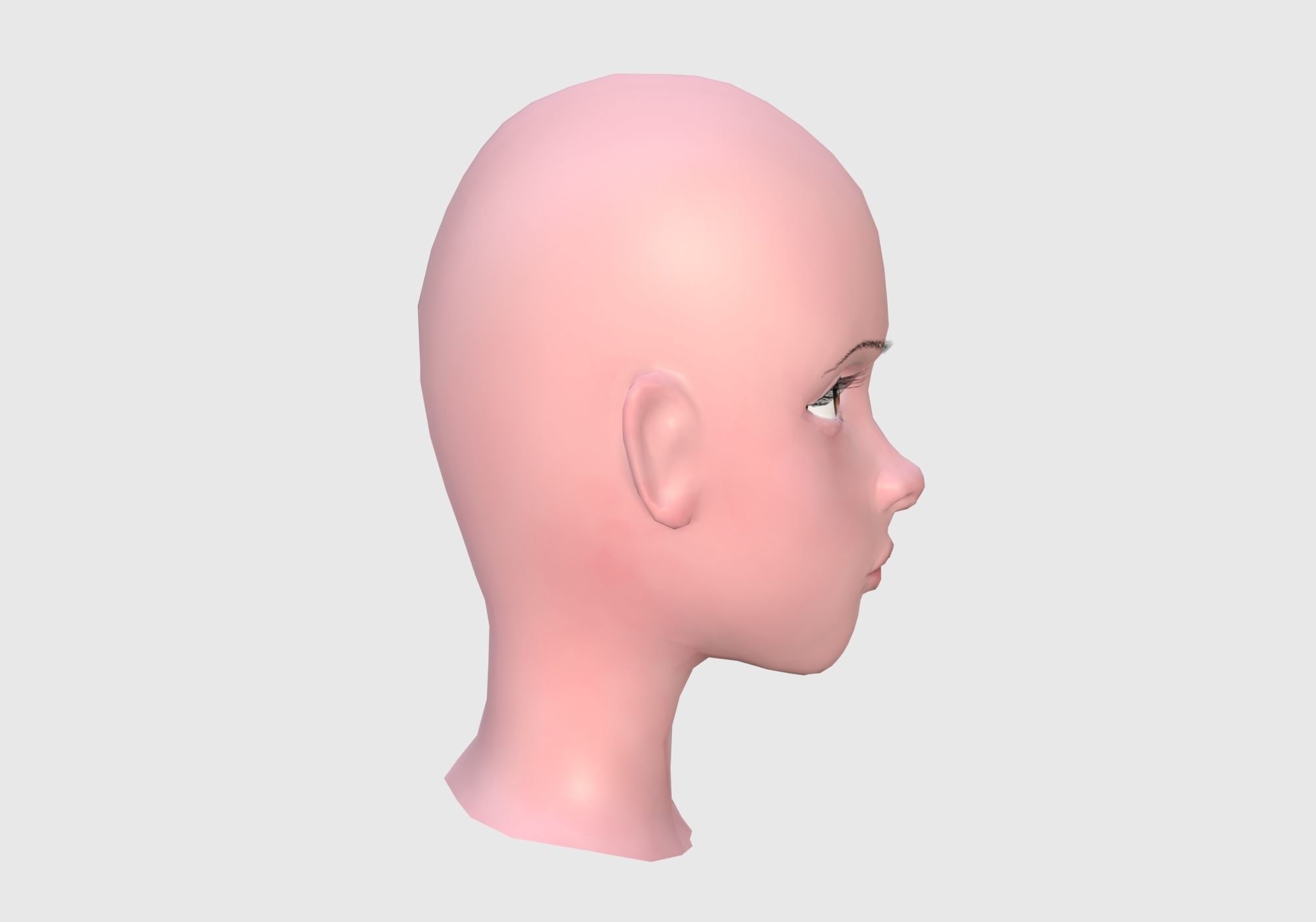 Basic Female Head 3D model | CGTrader