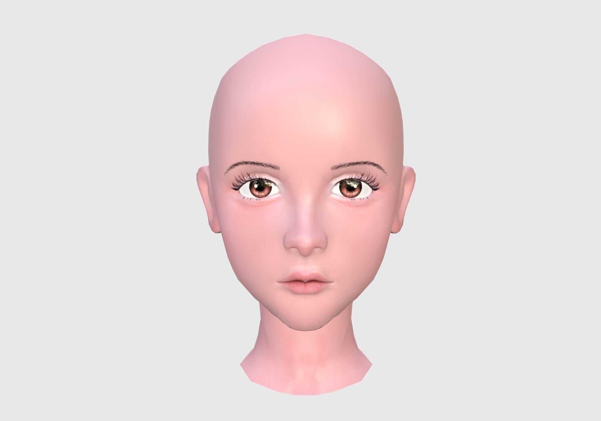 Basic Female Head 3D model | CGTrader