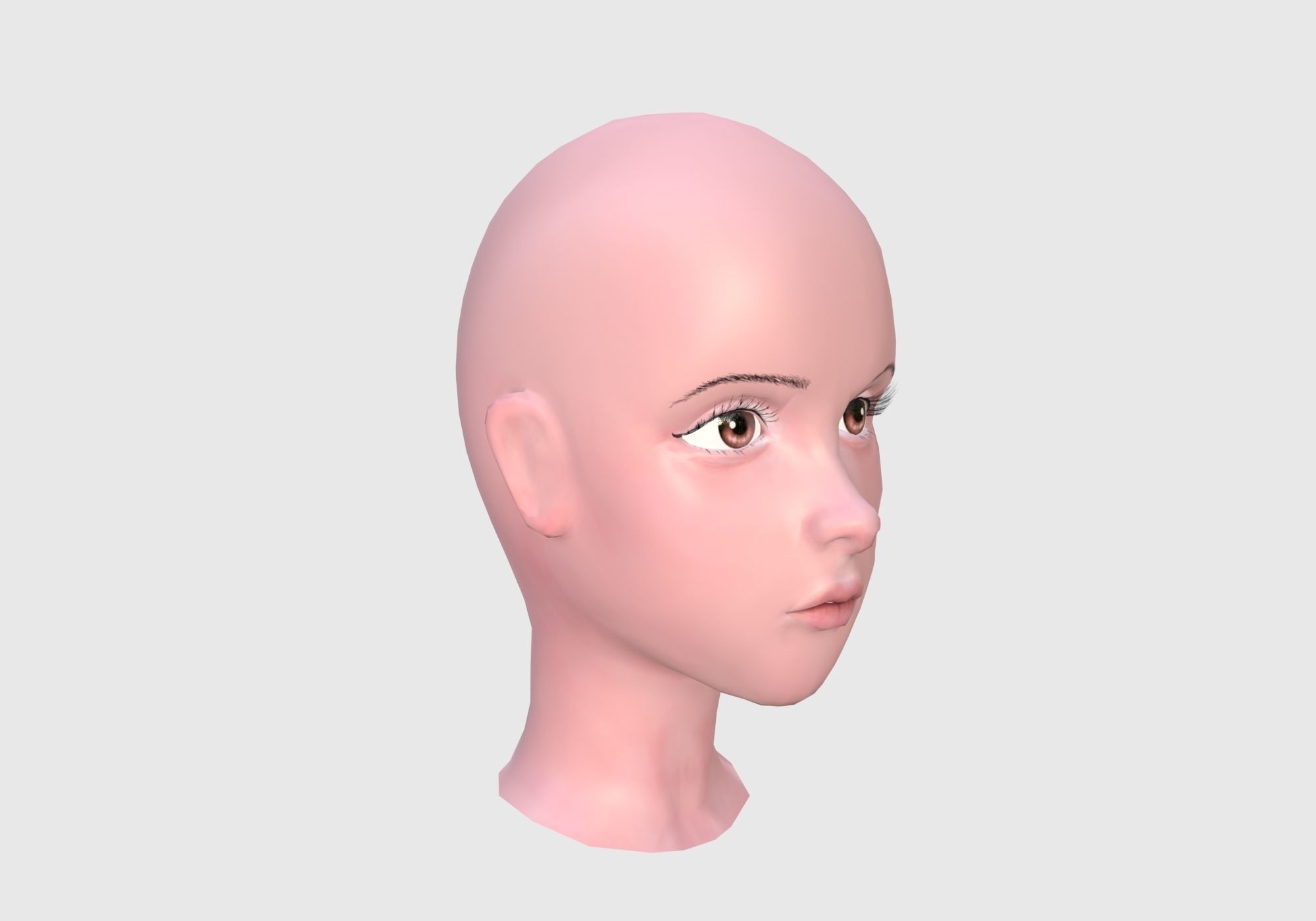 Basic Female Head 3D model | CGTrader