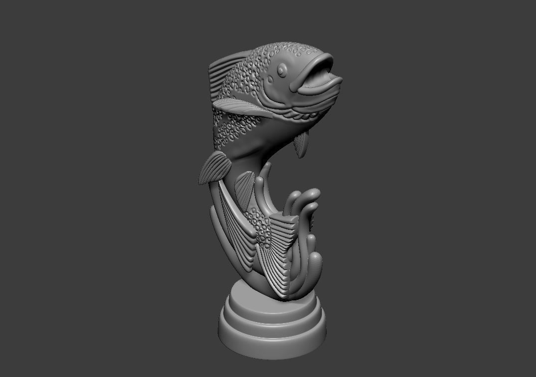 Trout Sculpture 3D model 3D printable | CGTrader