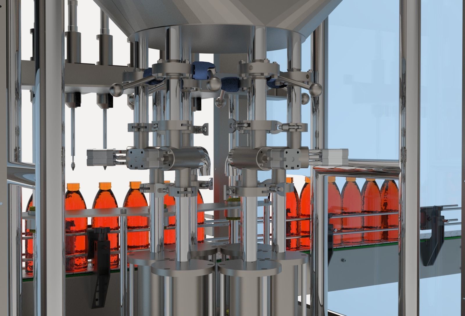 Filling Machine For bottels 3D model 3D printable | CGTrader
