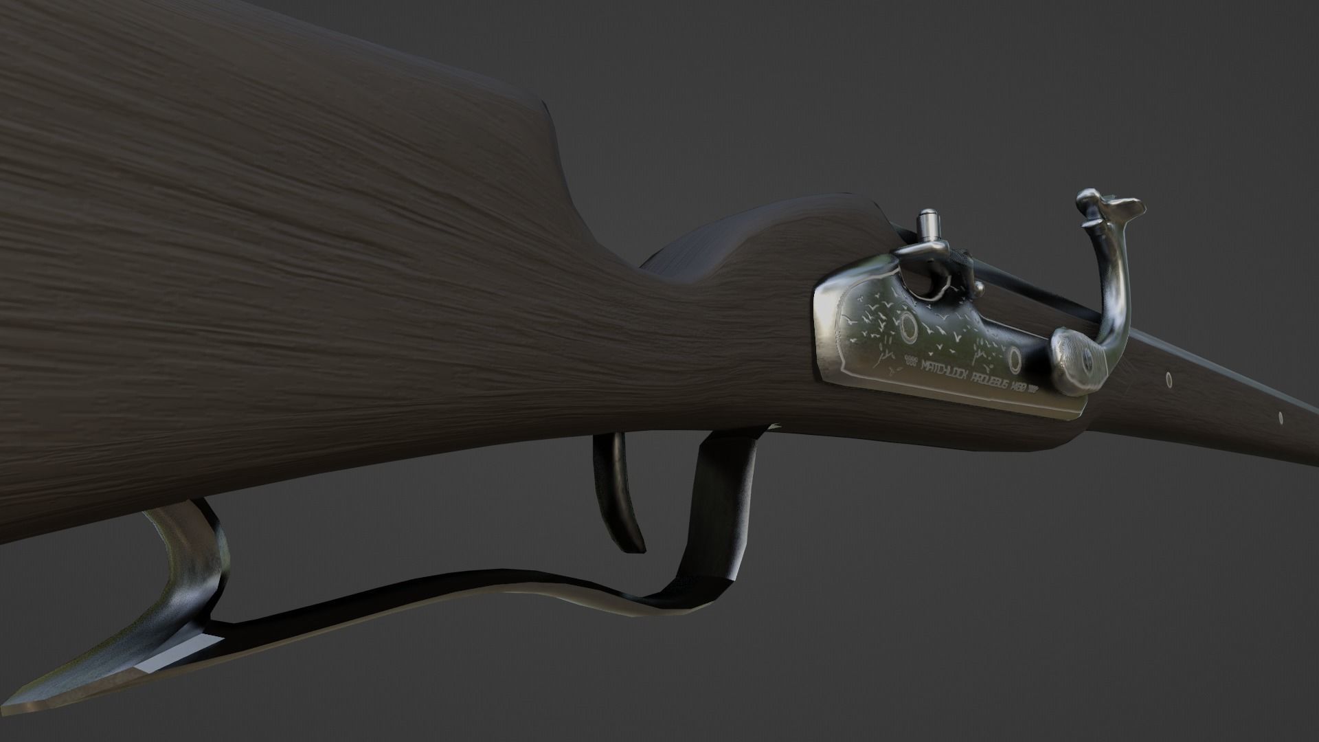 3D model 1480 Matchlock Arquebus Long Rifle VR / AR / low-poly | CGTrader
