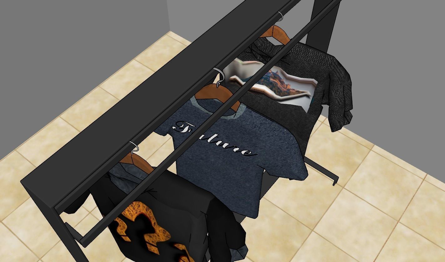 T Shirt t-shirt rack for sims 3D model | CGTrader