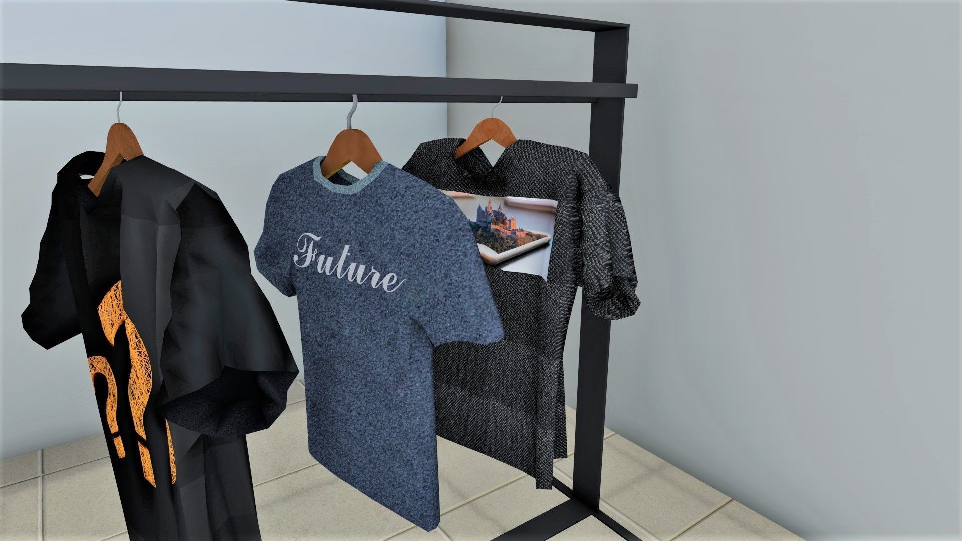 T Shirt t-shirt rack for sims 3D model | CGTrader