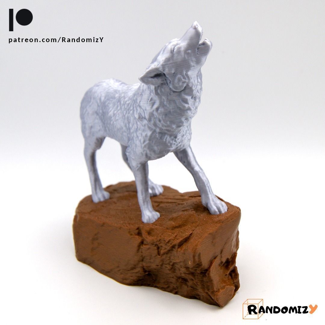 Howling Wolf 3D model 3D printable | CGTrader