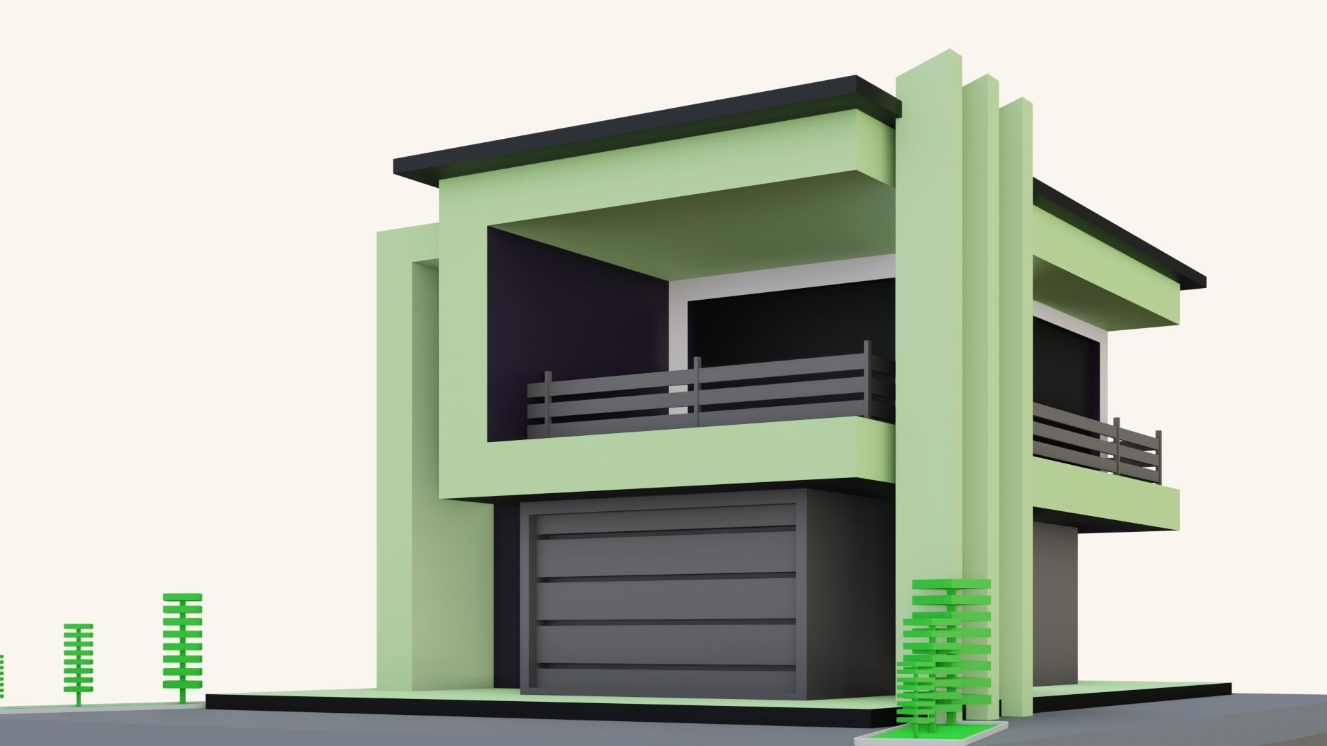 3D model Low Poly Modern House Pack - 20 VR / AR / low-poly | CGTrader