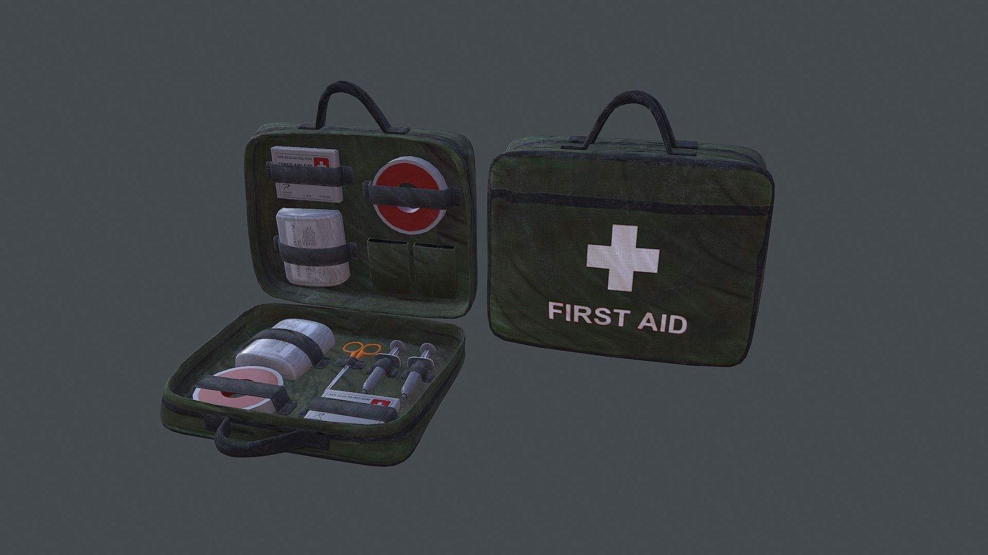 3D model Military First Aid Kit Bag VR / AR / low-poly | CGTrader