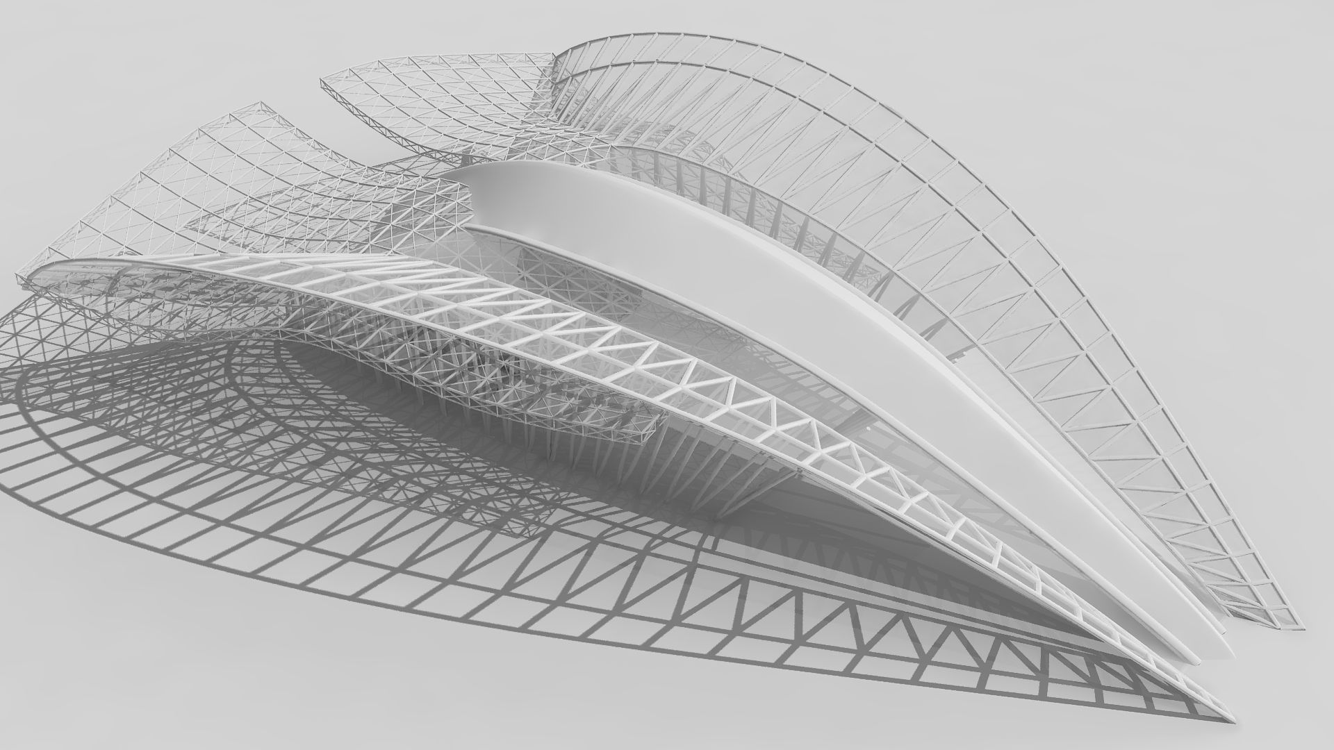 0004 - Parametric Shaded Station Structure 3D model | CGTrader