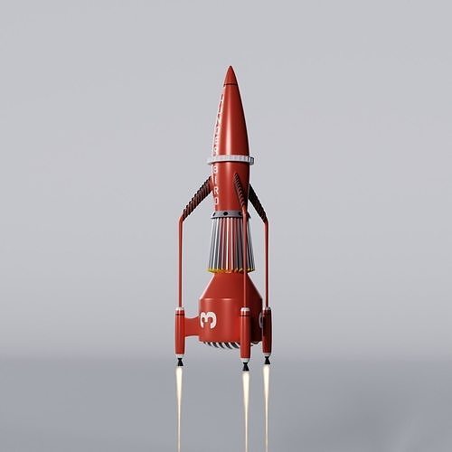 Thunderbird 3 space rocket with two propellers 3D model | CGTrader
