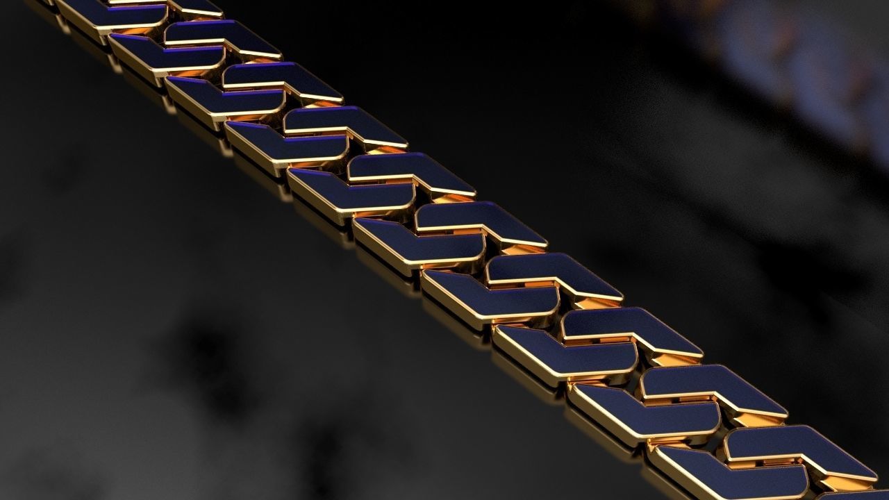 Curb Chain Cuban Edge Link 10 Wide ENAMEL 3D model 3D printable | CGTrader