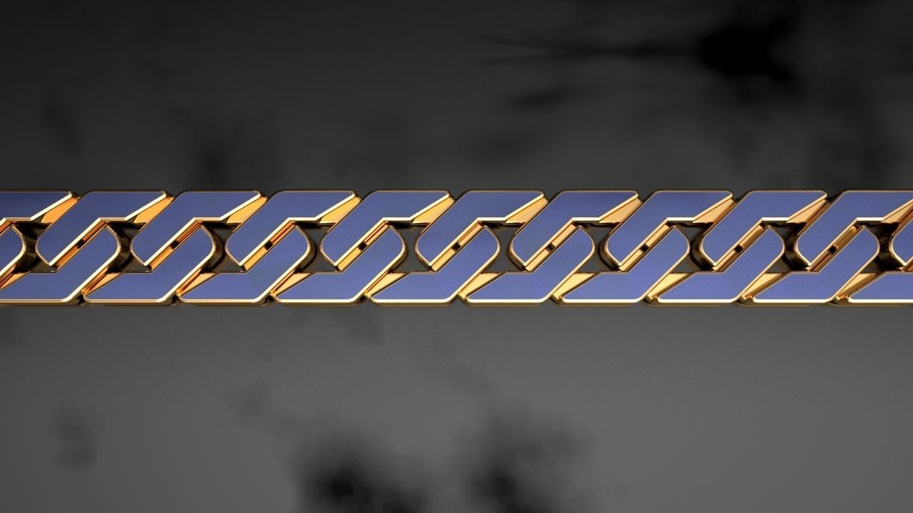 Curb Chain Cuban Edge Link 10 Wide ENAMEL 3D model 3D printable | CGTrader