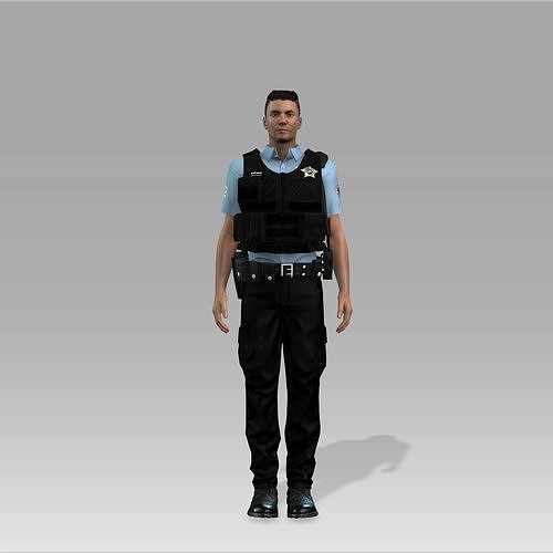 Police chicago officer - chicago officer 3D model | CGTrader