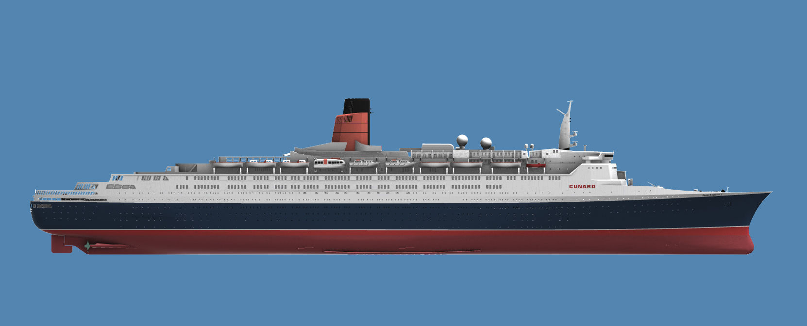 RMS Queen Elizabeth 2 QE2 ocean liner 3D print model as of 2008 3D ...