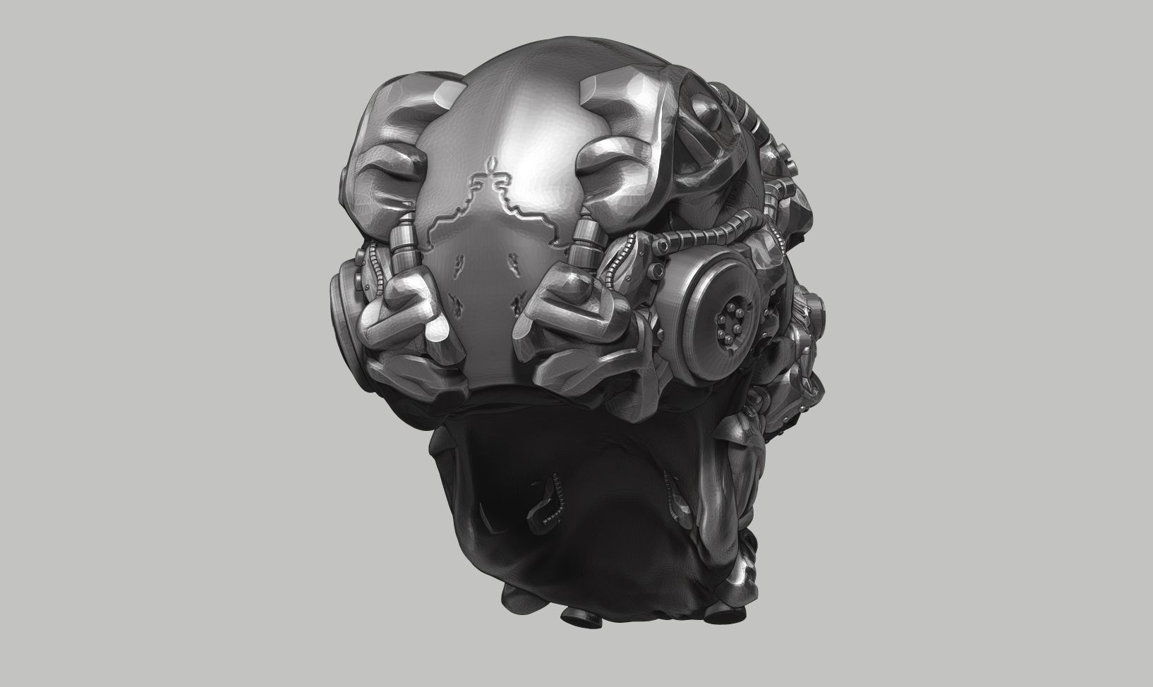 skull robot head a09 3d print model 3D model 3D printable | CGTrader