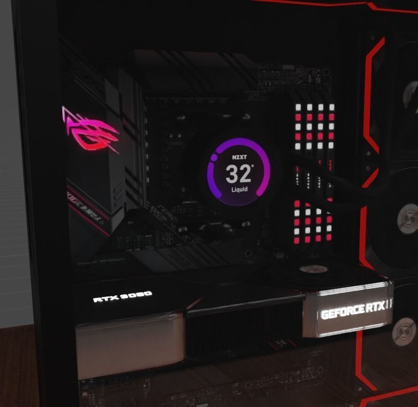 3D model Pc Gaming Lian Li X ROG X NZXT X Corsair VR / AR / low-poly ...