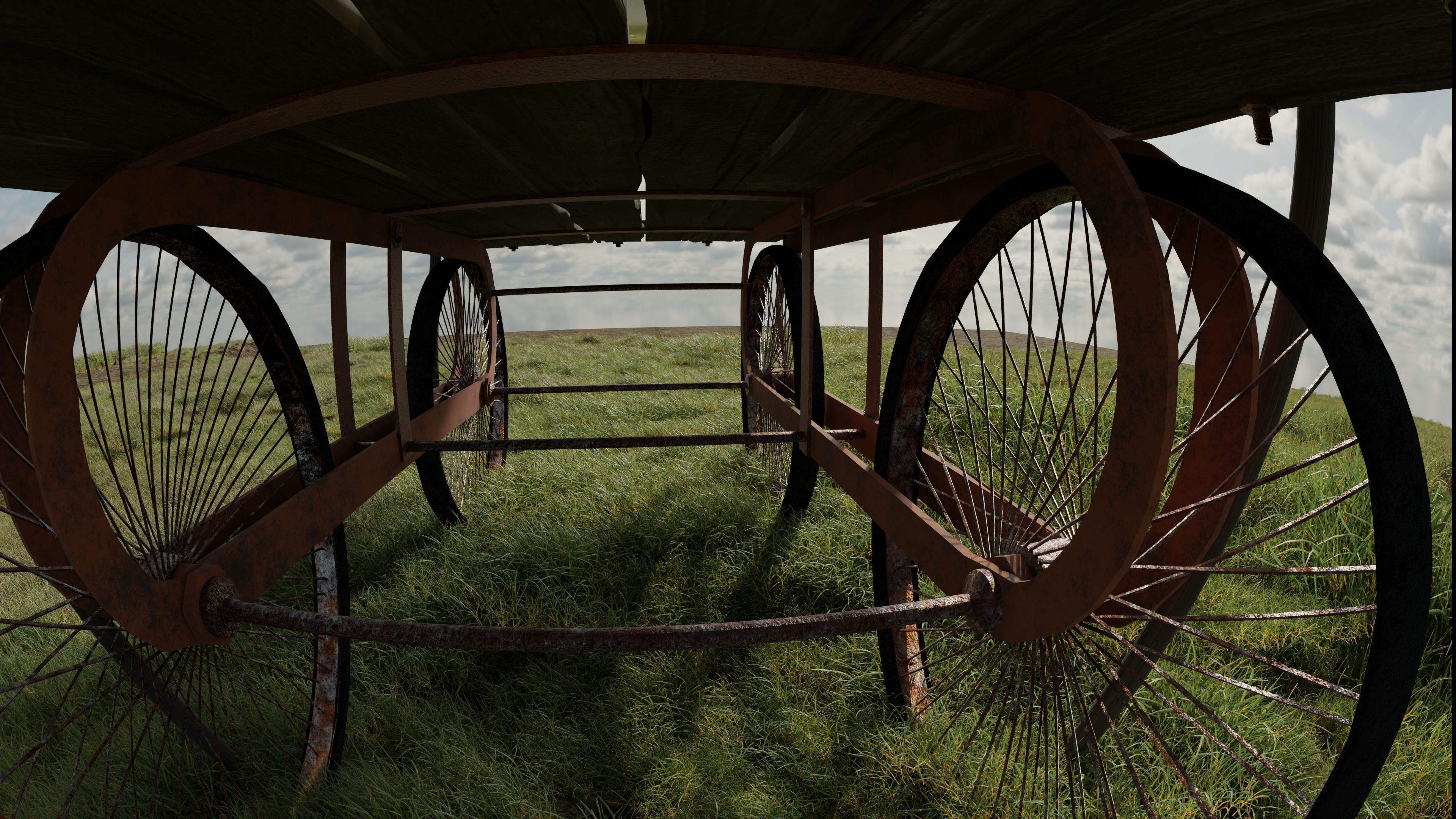 model wooden stall thela grass models free 3D model | CGTrader