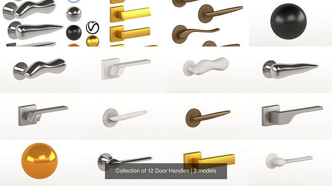 Collection of 12 Door Handles VR / AR / low-poly | CGTrader