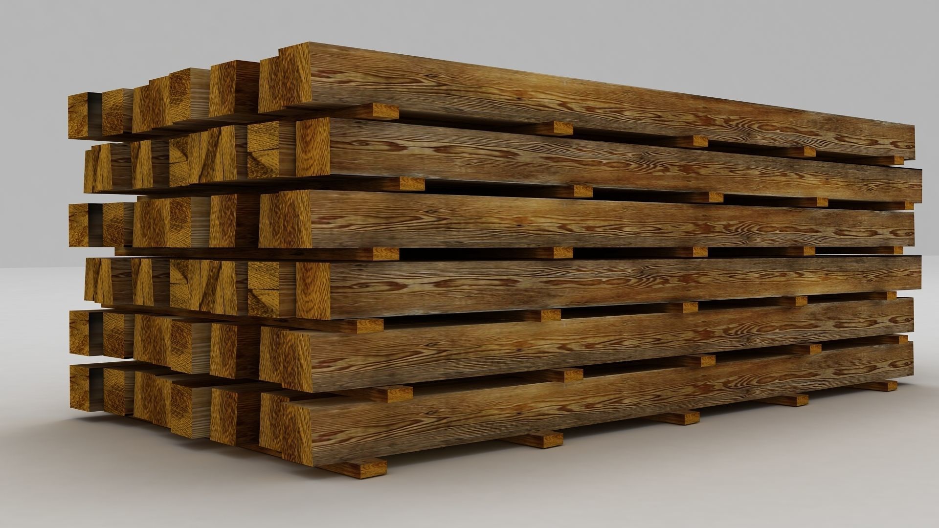 Wooden Bar Stack 3D model | CGTrader